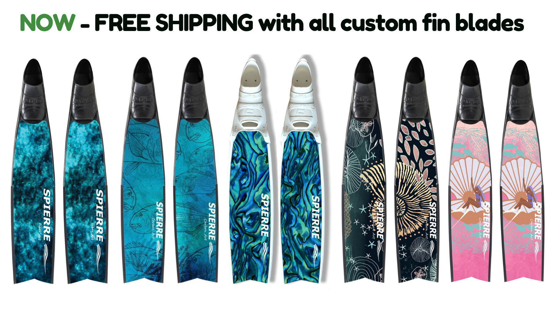 Spierre Carbon Fiber Custom Handcrafted freediving fin blades